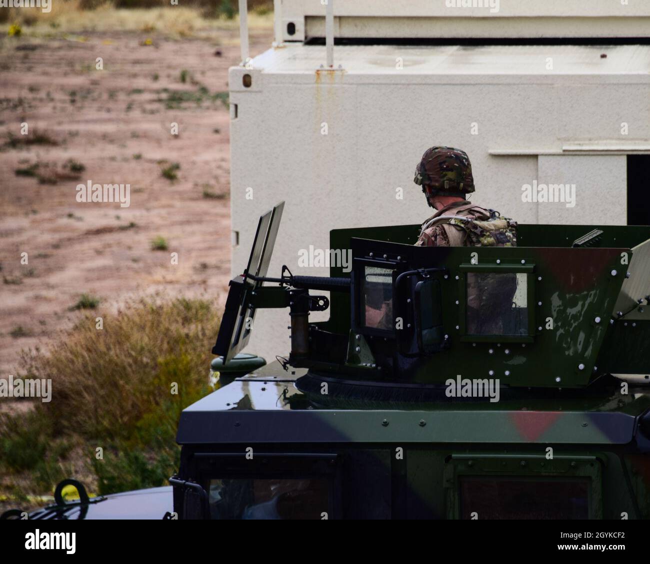 An Airman assigned to the 355th Civil Engineer Squadron runs patrol in ...