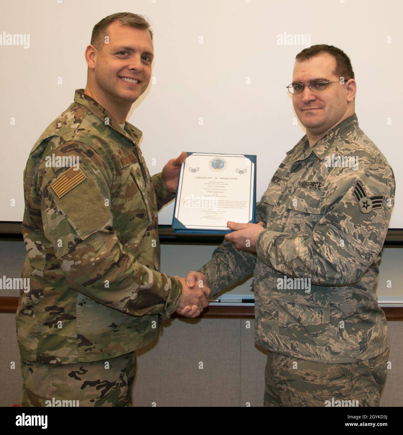 Staff Sgt. Levi Whitney, right, was recently promoted at the Eastern ...