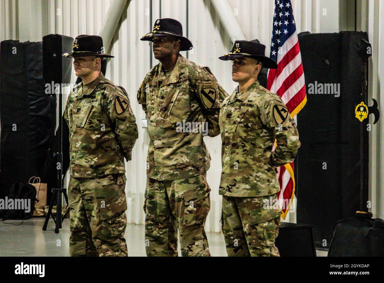 The change of command ceremony for Headquarters and Headquarters ...