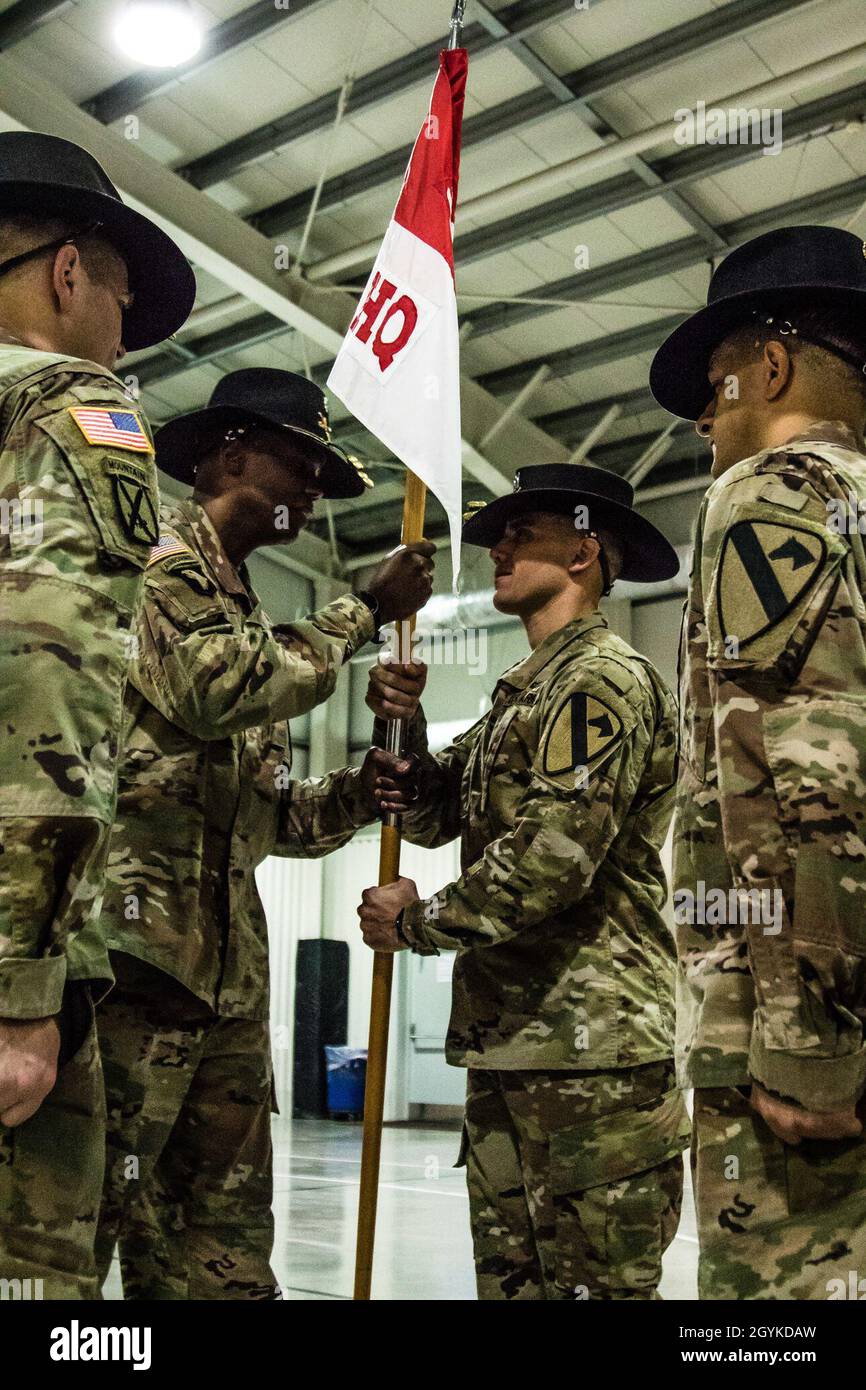 The change of command ceremony for Headquarters and Headquarters ...