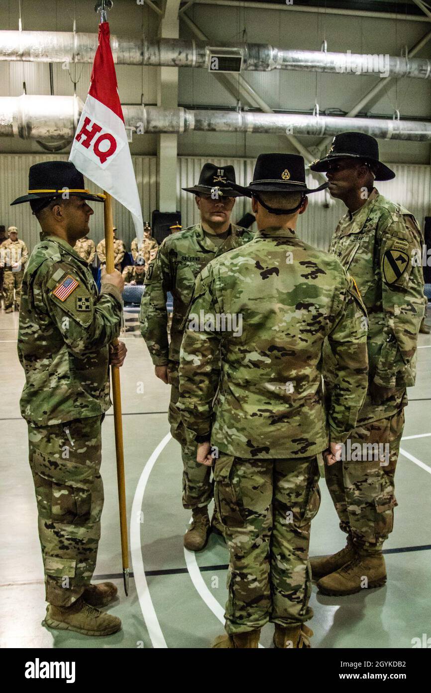 The change of command ceremony for Headquarters and Headquarters ...