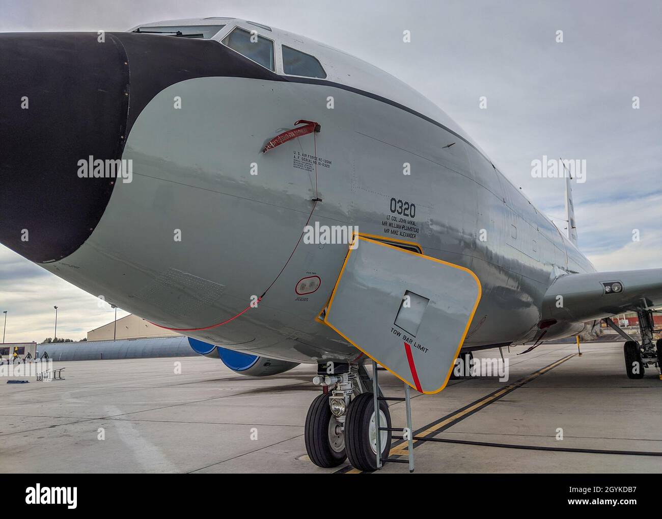 A KC-135 Stratotanker is parked at Edwards Air Force Base, Jan. 17. The ...