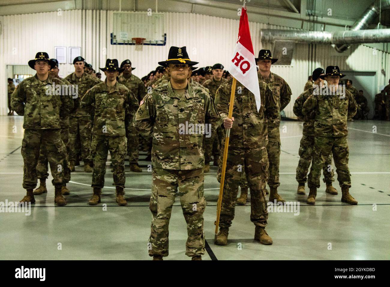 The change of command ceremony for Headquarters and Headquarters ...