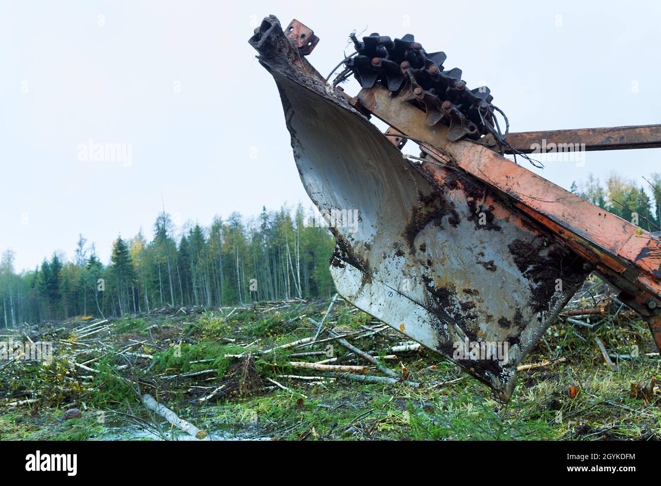 Forestry. Trenching plough, plow ditcher (backhoe; diker) - plough ...