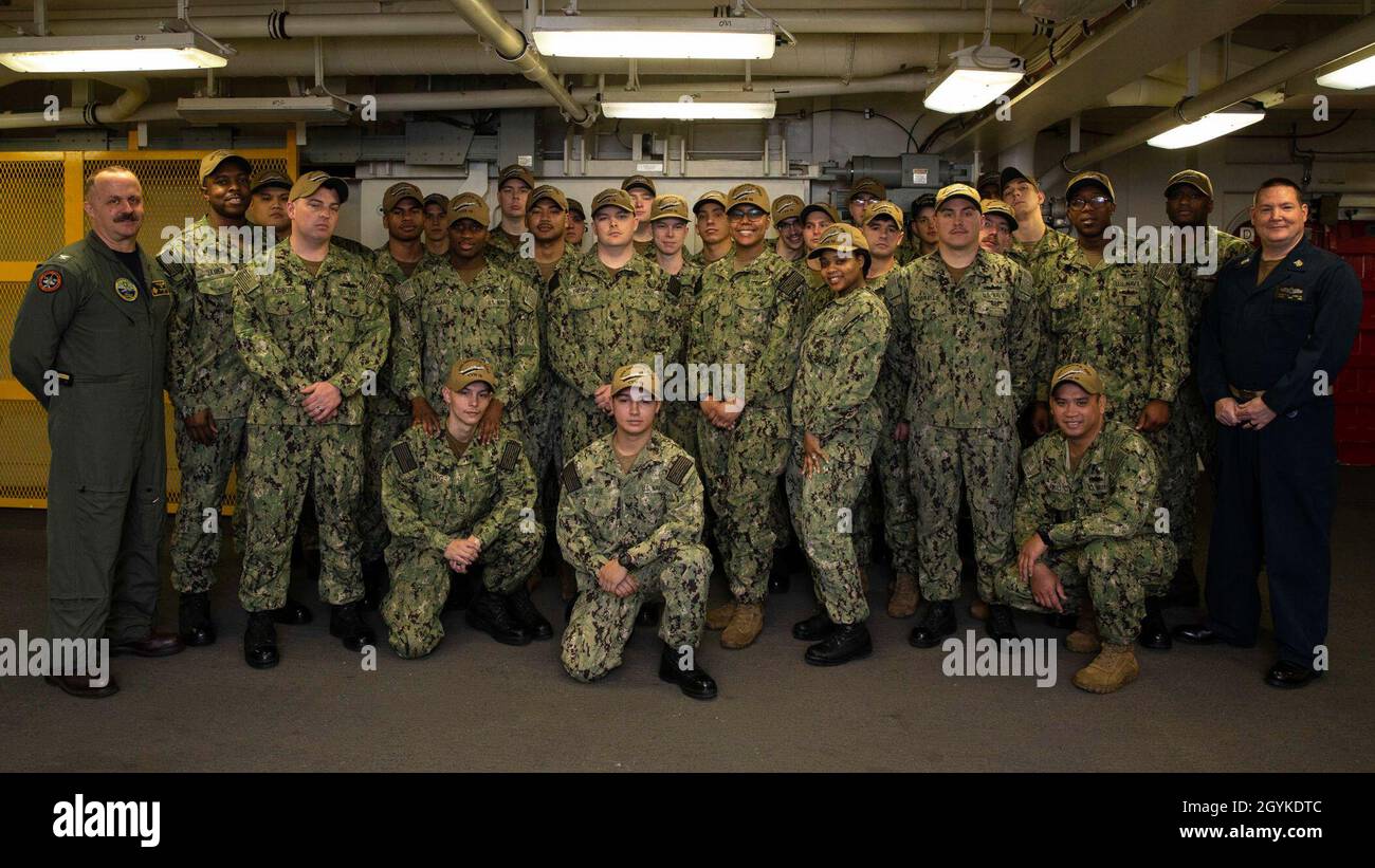 ATLANTIC OCEAN (Jan. 17, 2020) Sailors assigned to USS Gerald R. Ford's ...