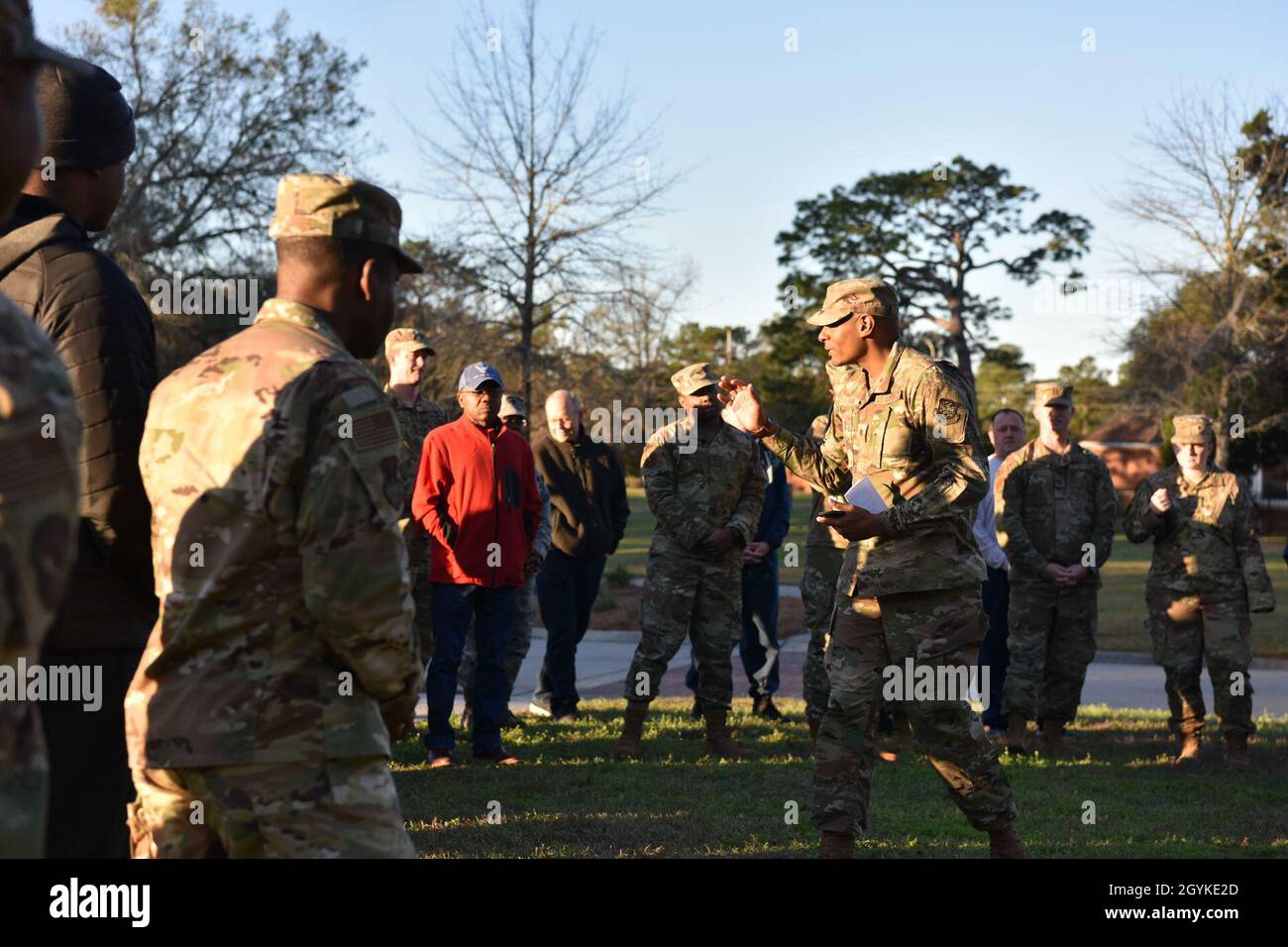 Major Troy Lane, 628th Force Support Squadron commander, addresses ...