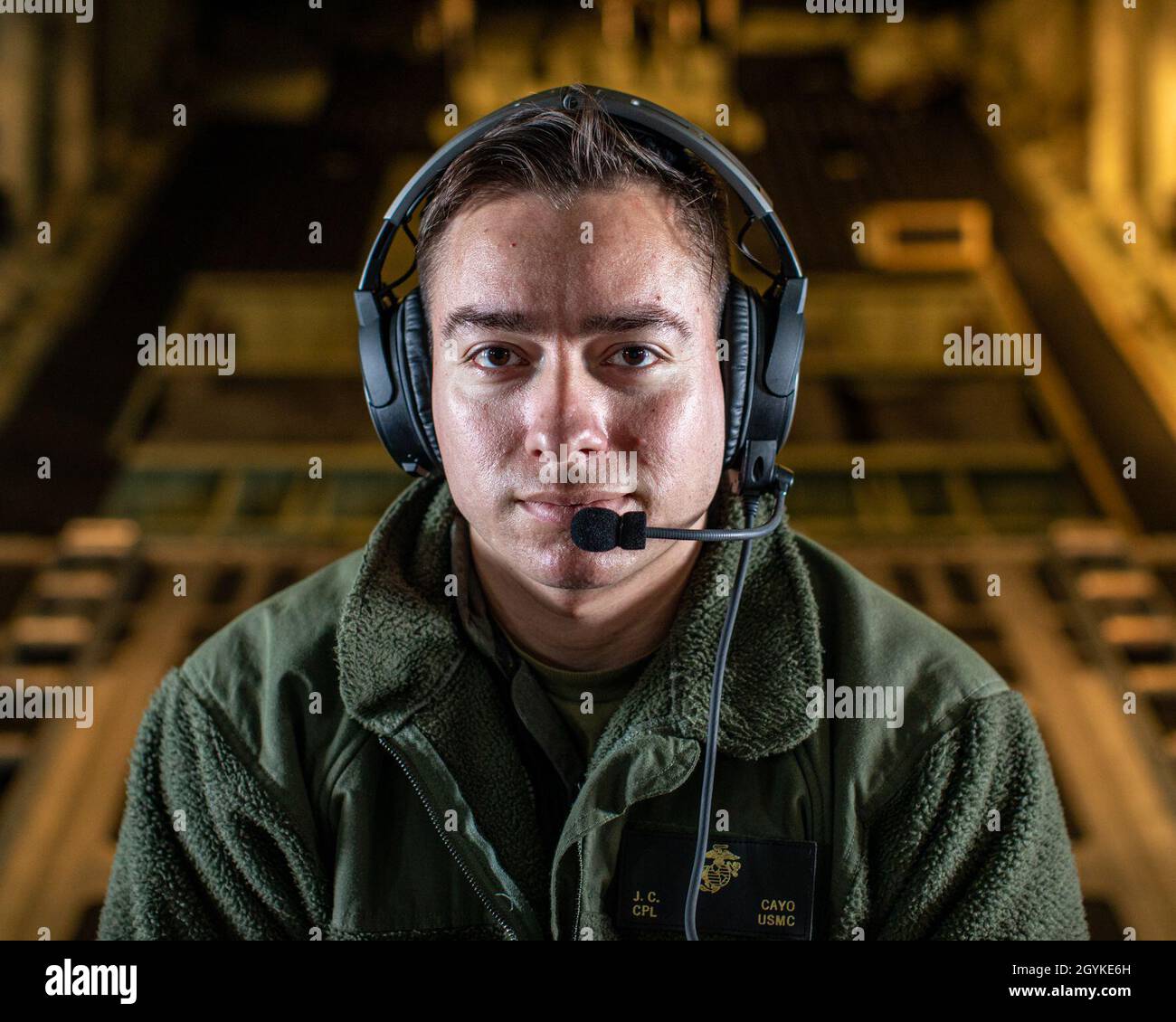 U.S. Marine Corps Cpl. Joshua Cayo, a loadmaster with Marine Aerial ...