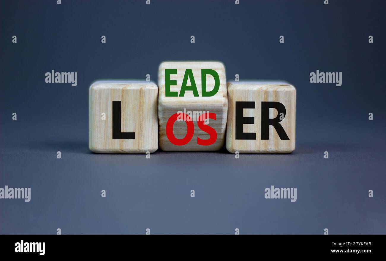 From loser to leader symbol. Turned wooden cubes and changed the word ... From loser to leader symbol. Turned wooden cubes and changed the word ...