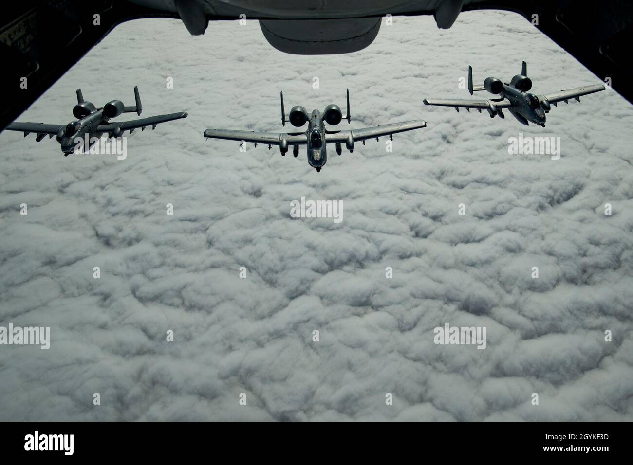 U.S. Air Force A-10 Thunderbolt IIs fly above the U.S. Central Command ...
