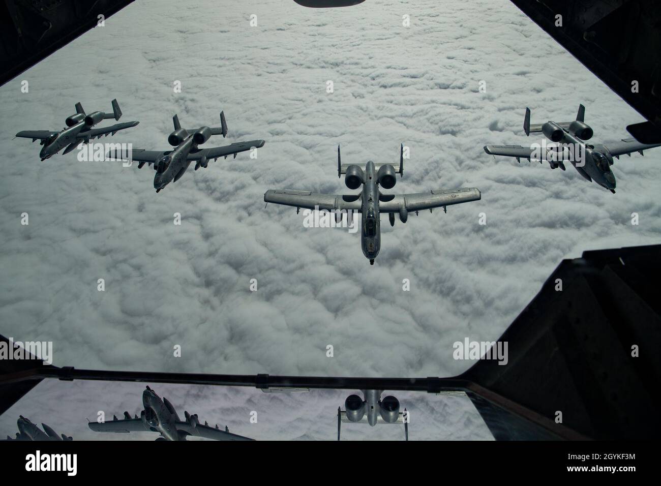 U.S. Air Force A-10 Thunderbolt IIs fly above the U.S. Central Command ...