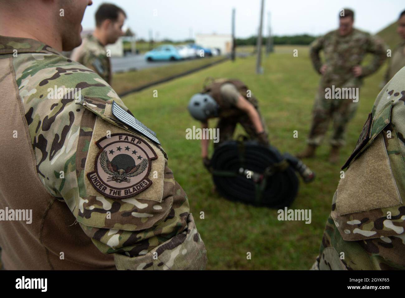 U.S. Airmen assigned to the 18th Logistics Readiness Squadron conduct ...