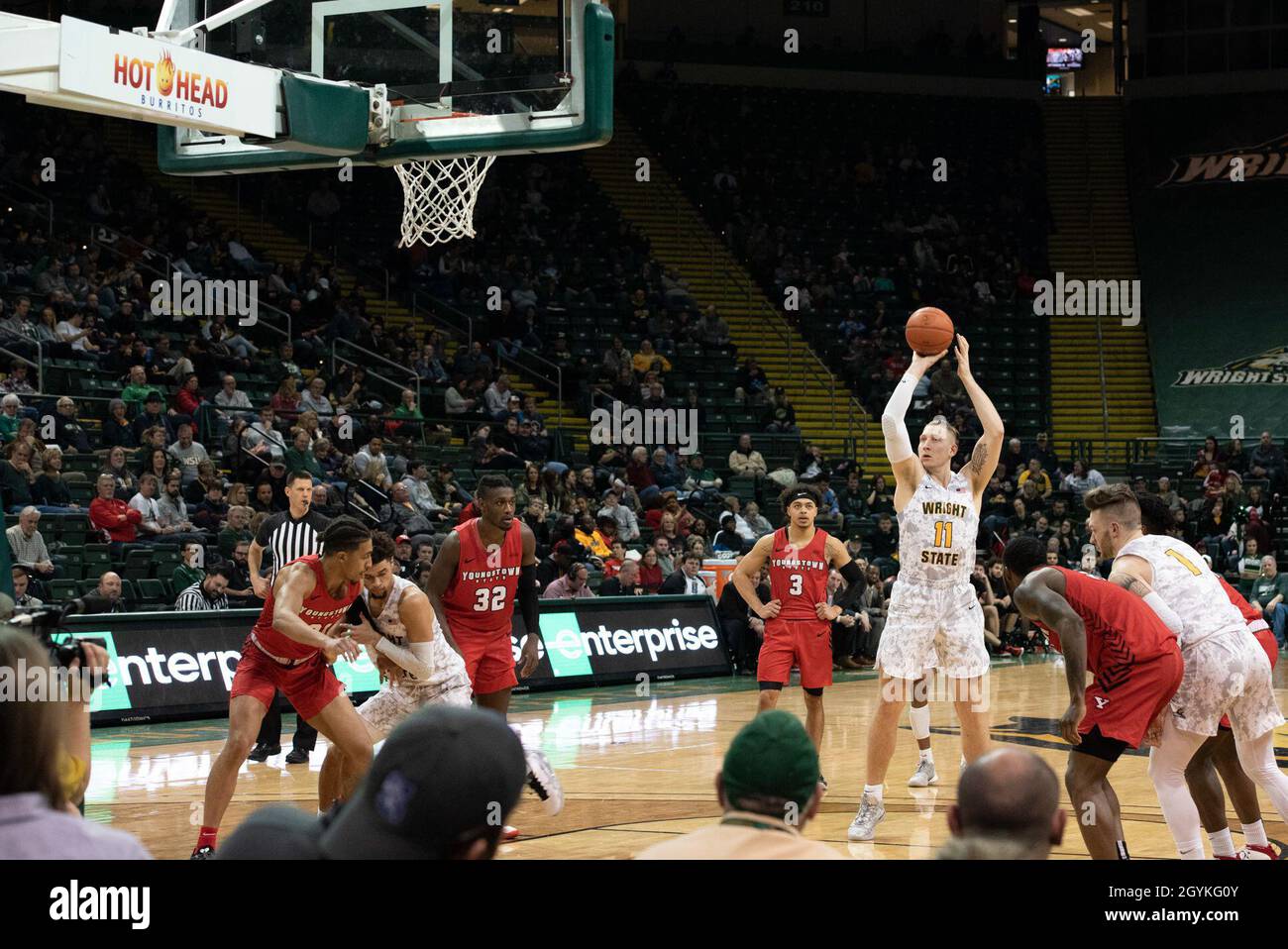 Wright State Raiders center Ludon Love, shoots a free throw during the Wright State University ...