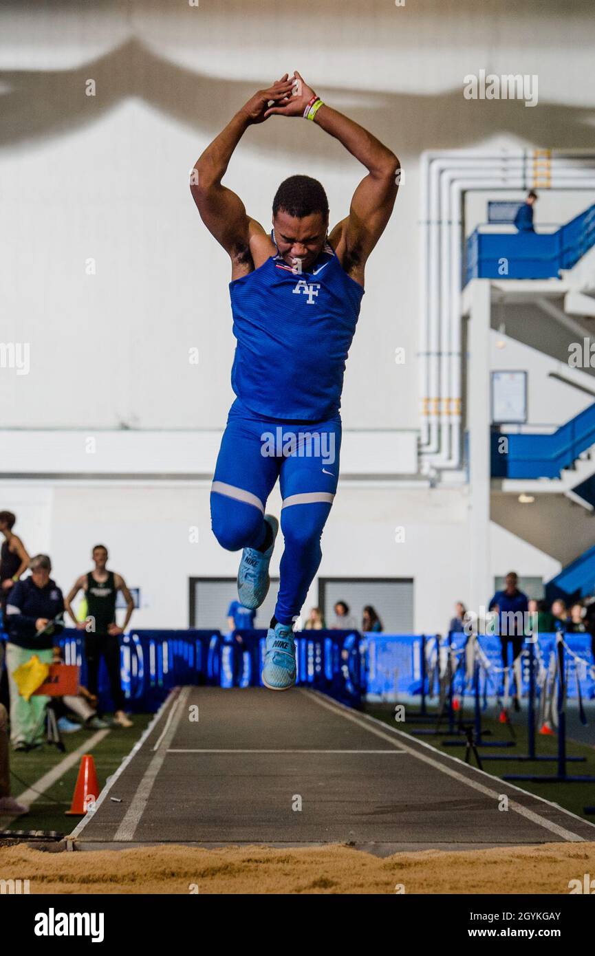 U.S. AIR FORCE ACADEMY, Colo. Anthony Davis completes the triple jump ...