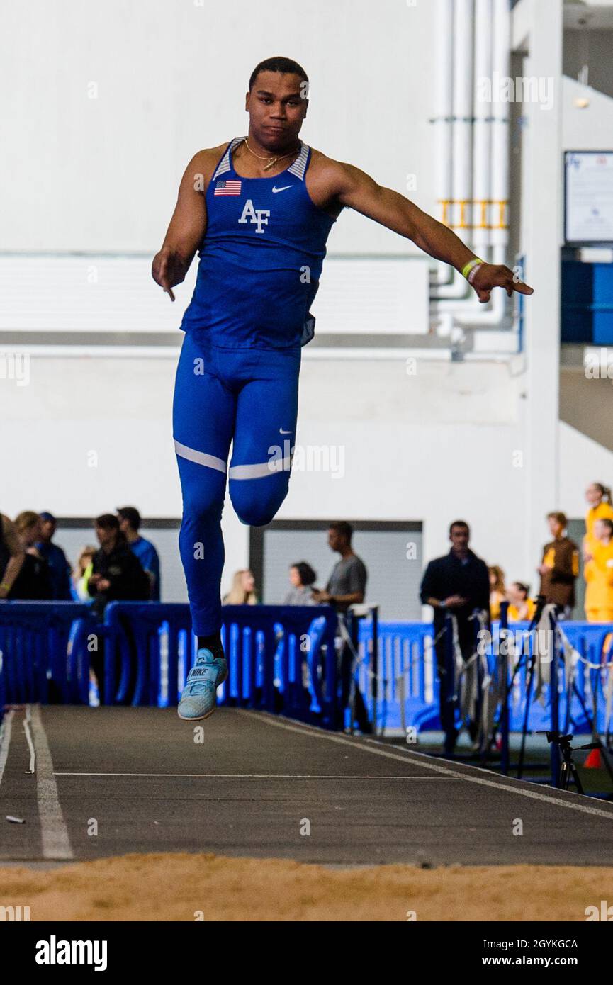 U.S. AIR FORCE ACADEMY, Colo. Anthony Davis completes his triple jump ...