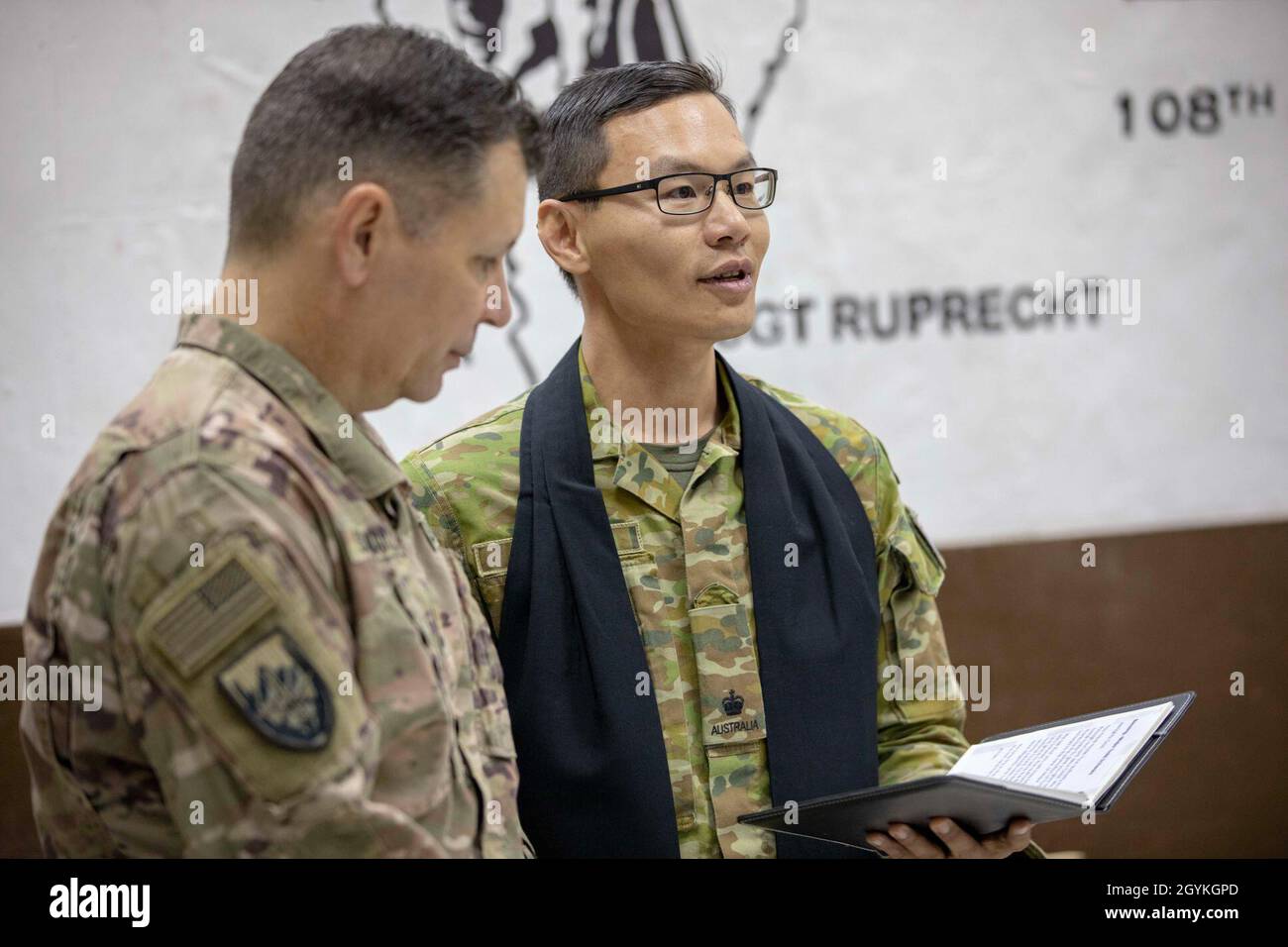 Maj. Todd Schwarz of the 108th Sustainment Brigade, Task Force Lincoln ...