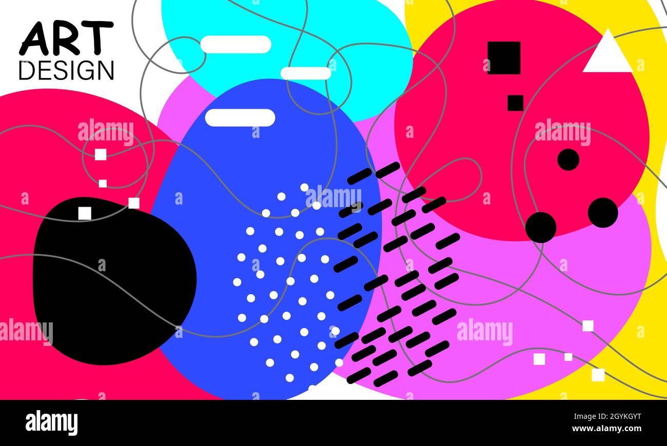 Fun 90s background. Trendy minimal. Patterns pop art. Abstract colorful ...