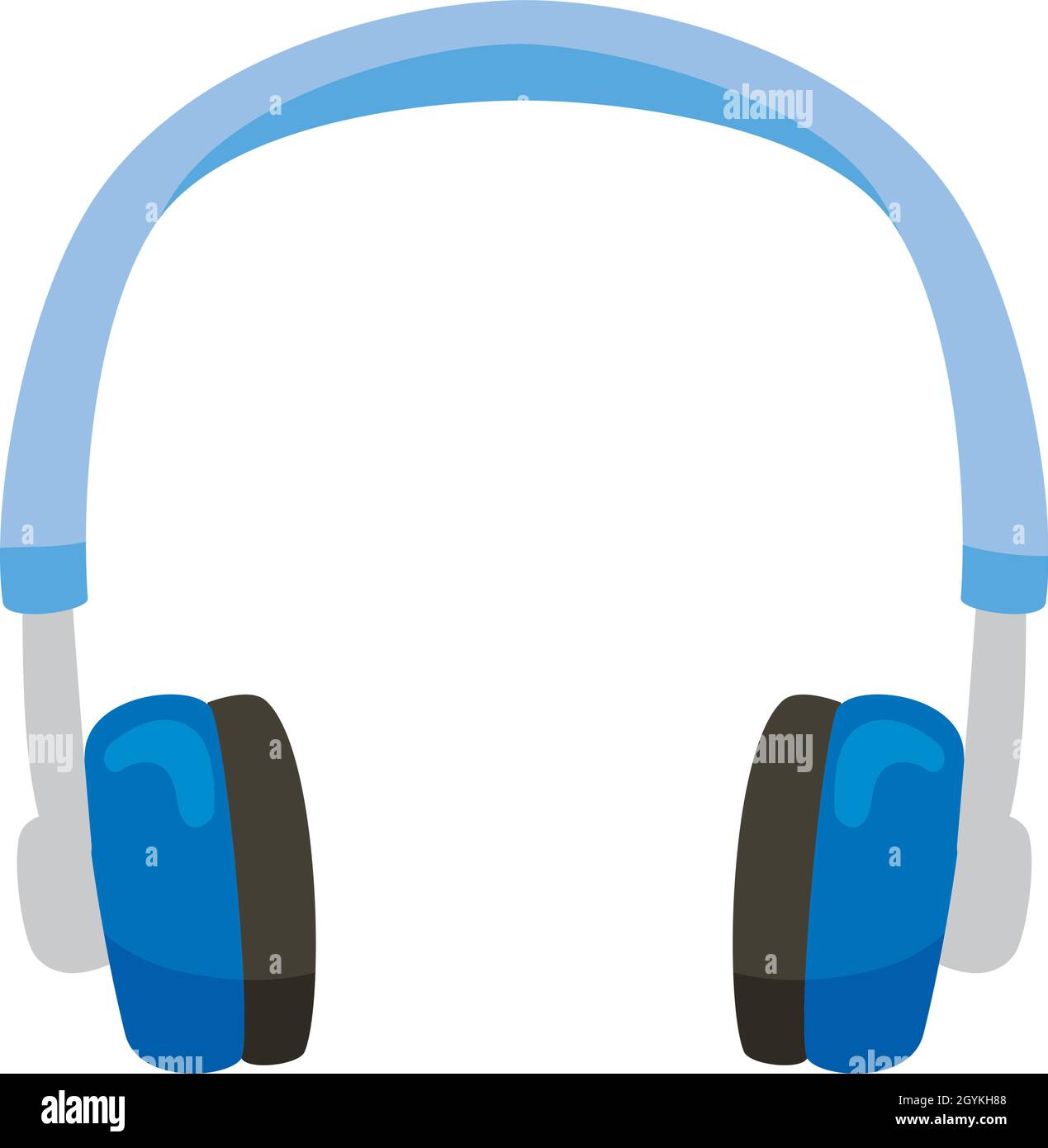 blue color headphone device sound Stock Vector Image & Art - Alamy