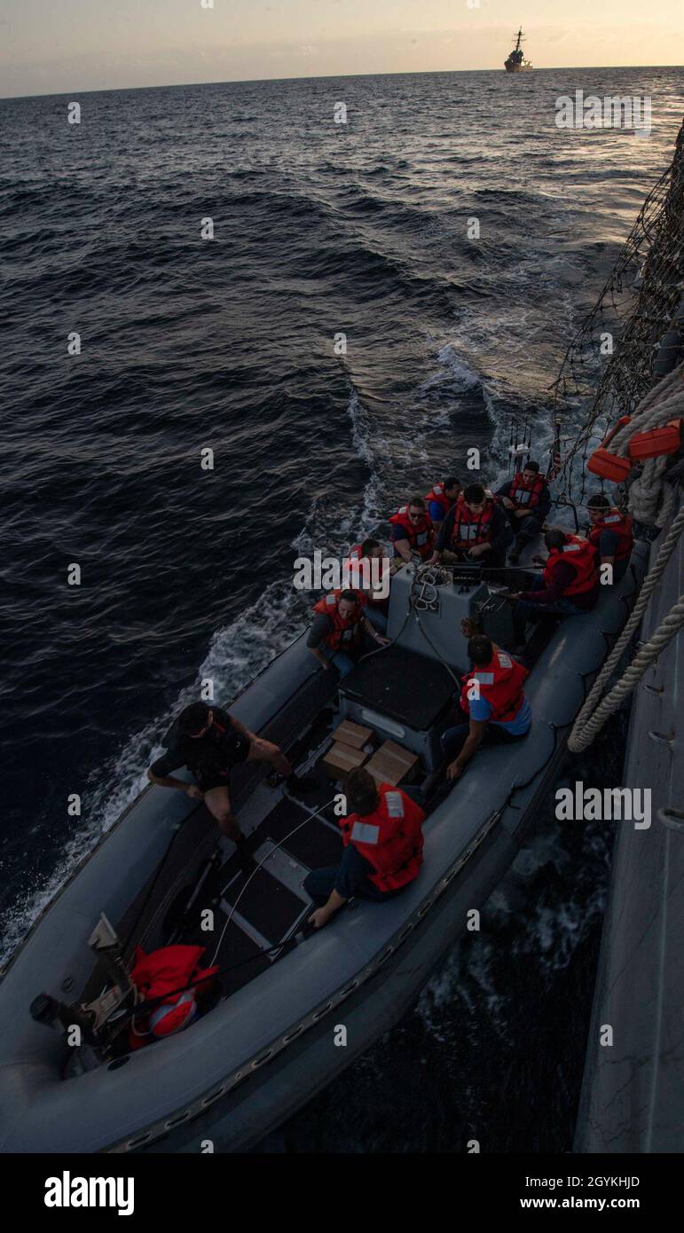 200119-N-TI693-1052 GULF OF ADEN (Jan. 19, 2020) - Sailors assigned to ...