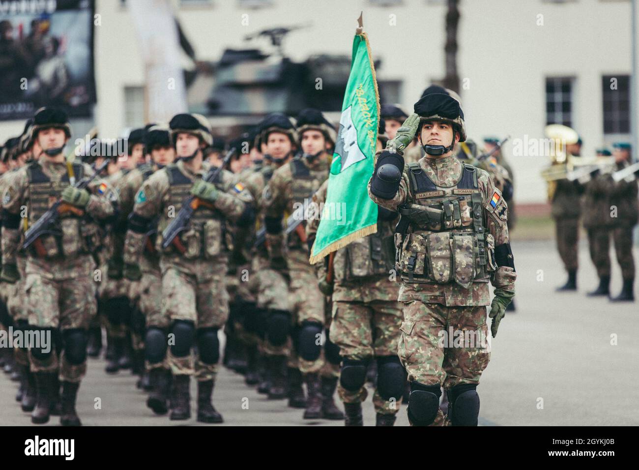 Romanian Soldiers, assigned to the Black Bats, 228th Air Defense ...