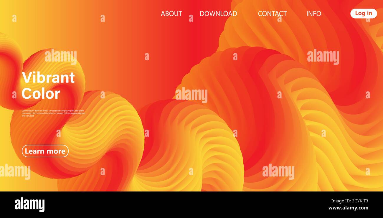 3d Poster. Abstract Flow. Red, Yellow Colors. Vector illustration Stock ...