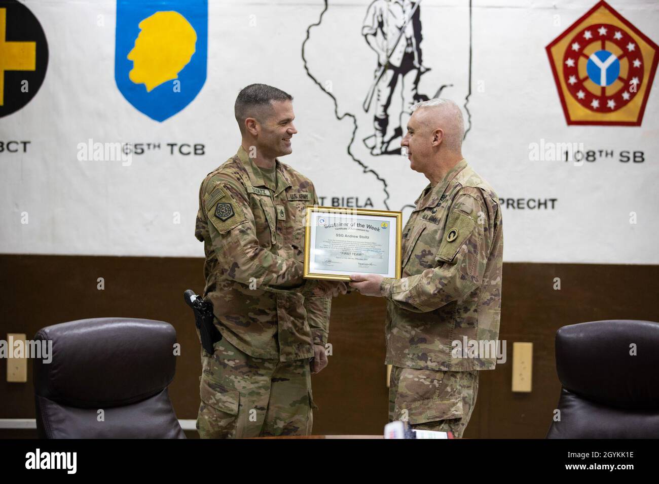 Staff Sgt. Andrew Stoltz with the 108th Sustainment Brigade, Task Force ...