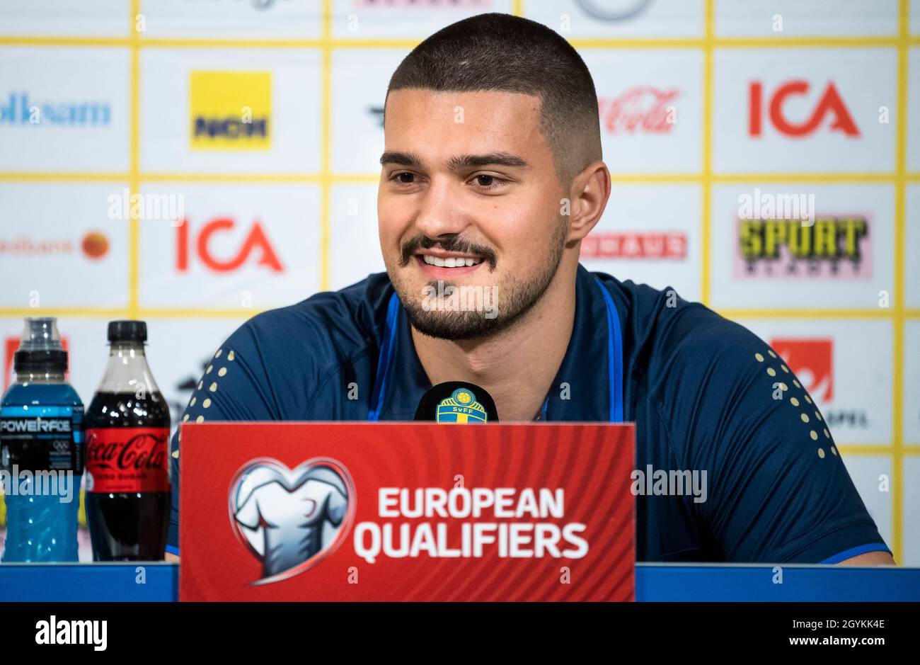 Arijanet Muric of Kosovo's national football team during a press ...