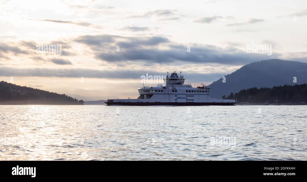 BC Ferries Boat Arriving to the Terminal in Swartz Bay Stock Photo - Alamy