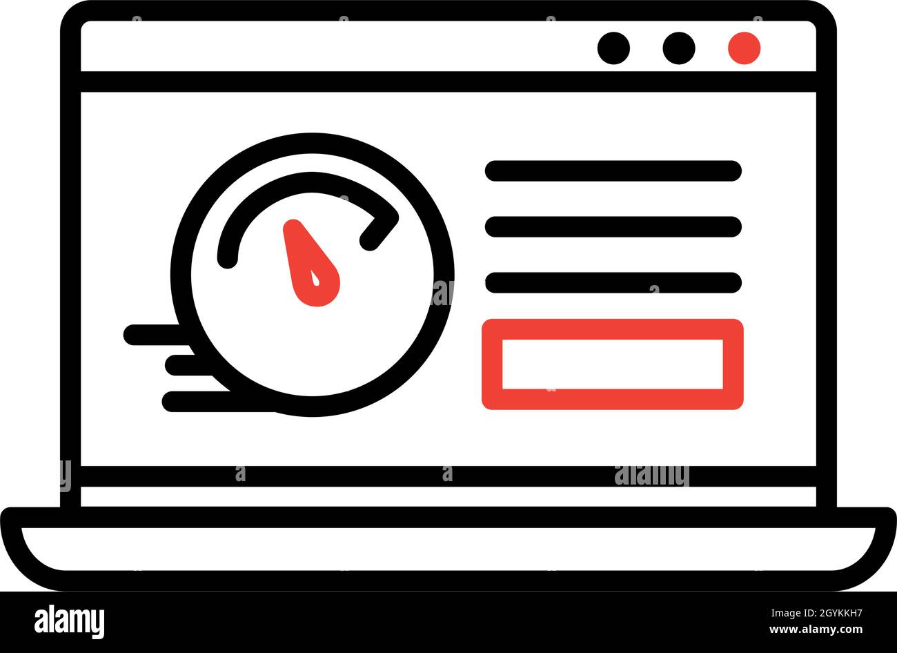 laptop with speed gauge line icon Stock Vector Image & Art - Alamy