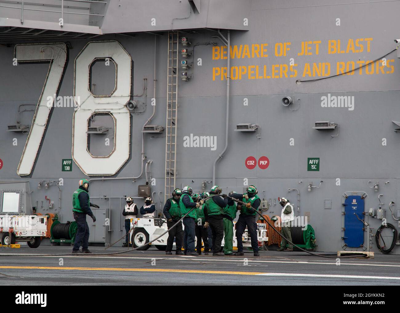 ATLANTIC OCEAN (Jan. 21, 2020) Sailors assigned to USS Gerald R. Ford's ...