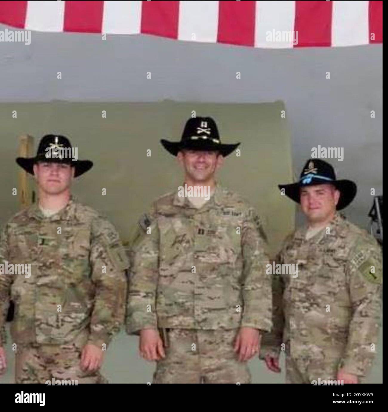 Then-Capt. Wesley Ward (center) with the command team for B Troop, 6-4 ...