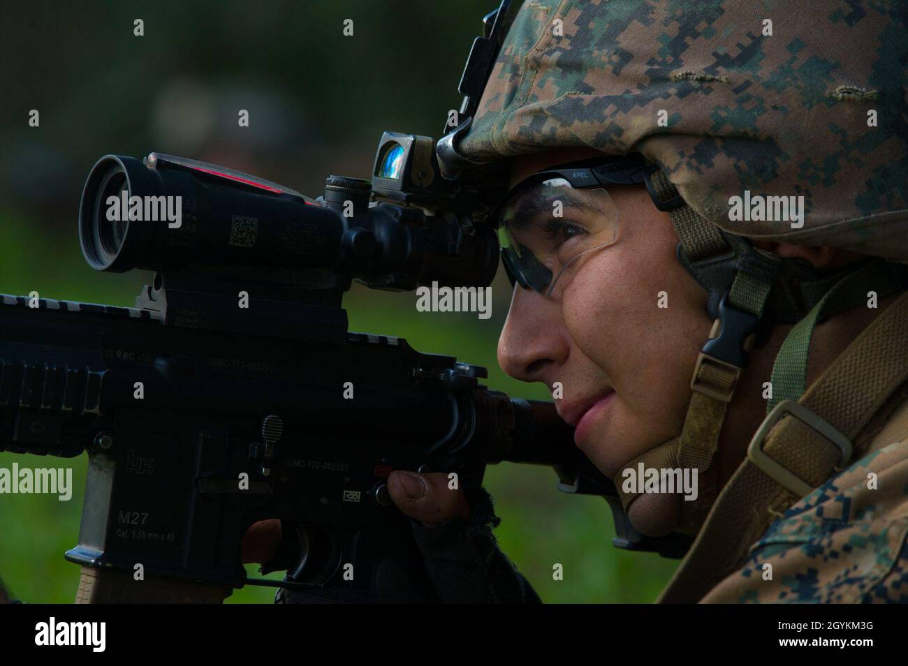 U.S. Marine Pfc. Roberto Avalos, a student with Charlie Company ...