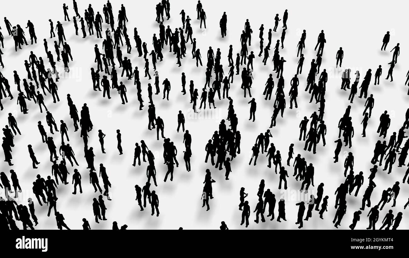 3d illustration - Crowd Of People on white background Stock Photo - Alamy