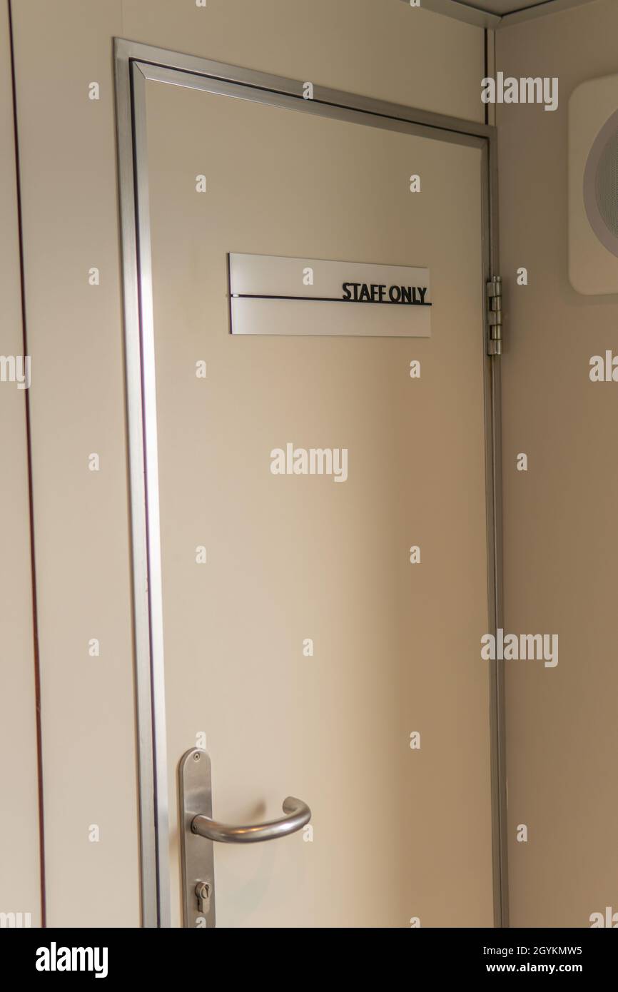 Staff only information office only, wooden workplace signs symbol ...