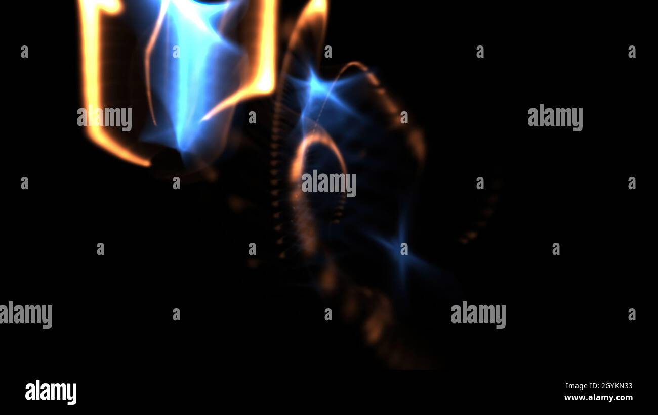 3d illustration of energy field. Blue and purple plexus structure and ...