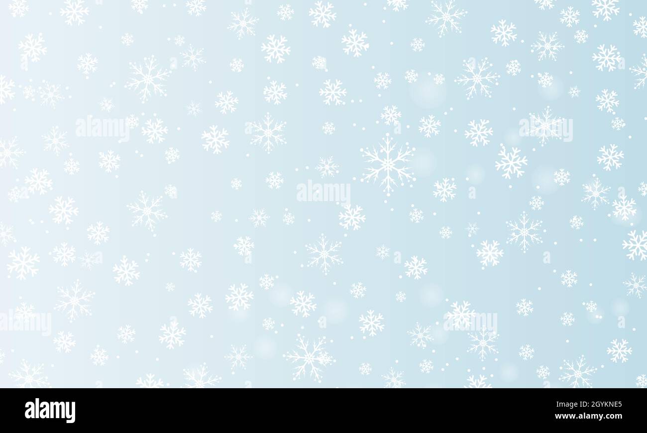 Snow background. Winter snowfall. White snowflakes on blue sky ...