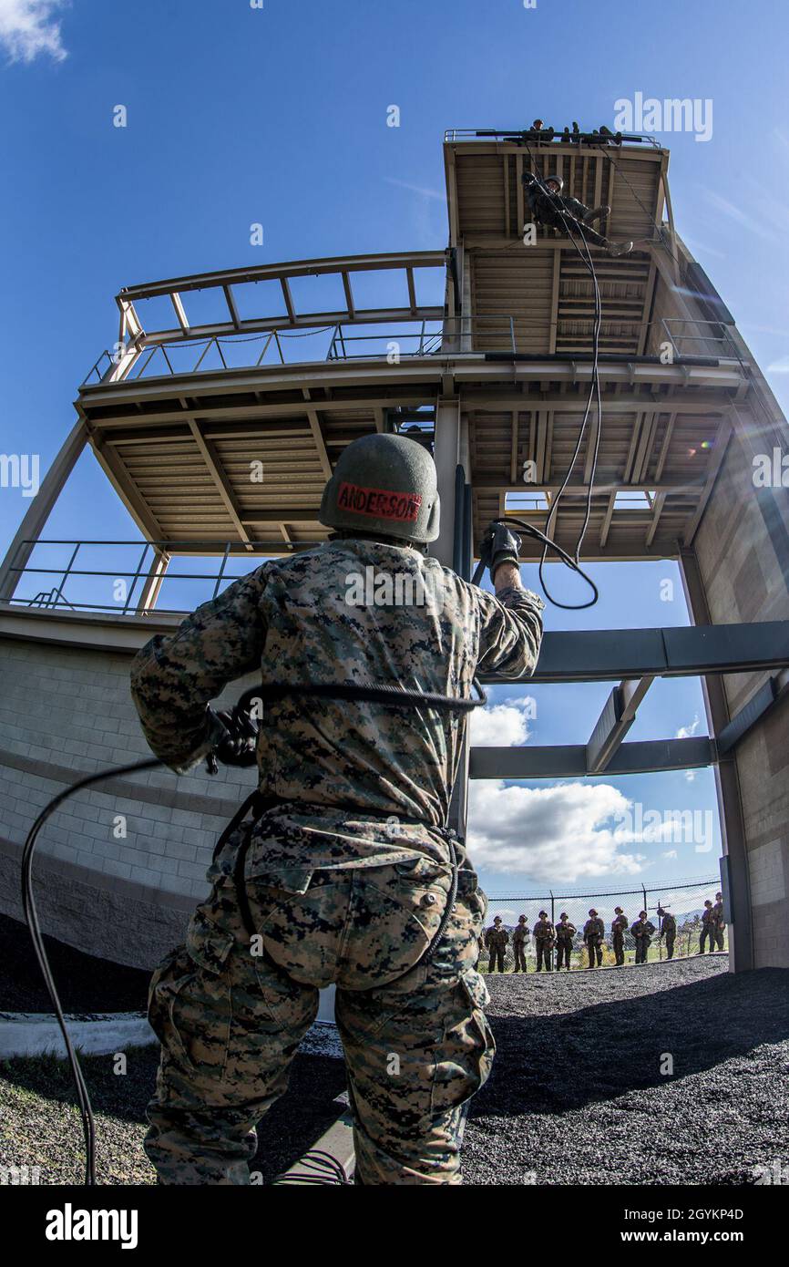 U.S. Marine Pfc. Preston Anderson, a student with Basic Reconnaissance ...