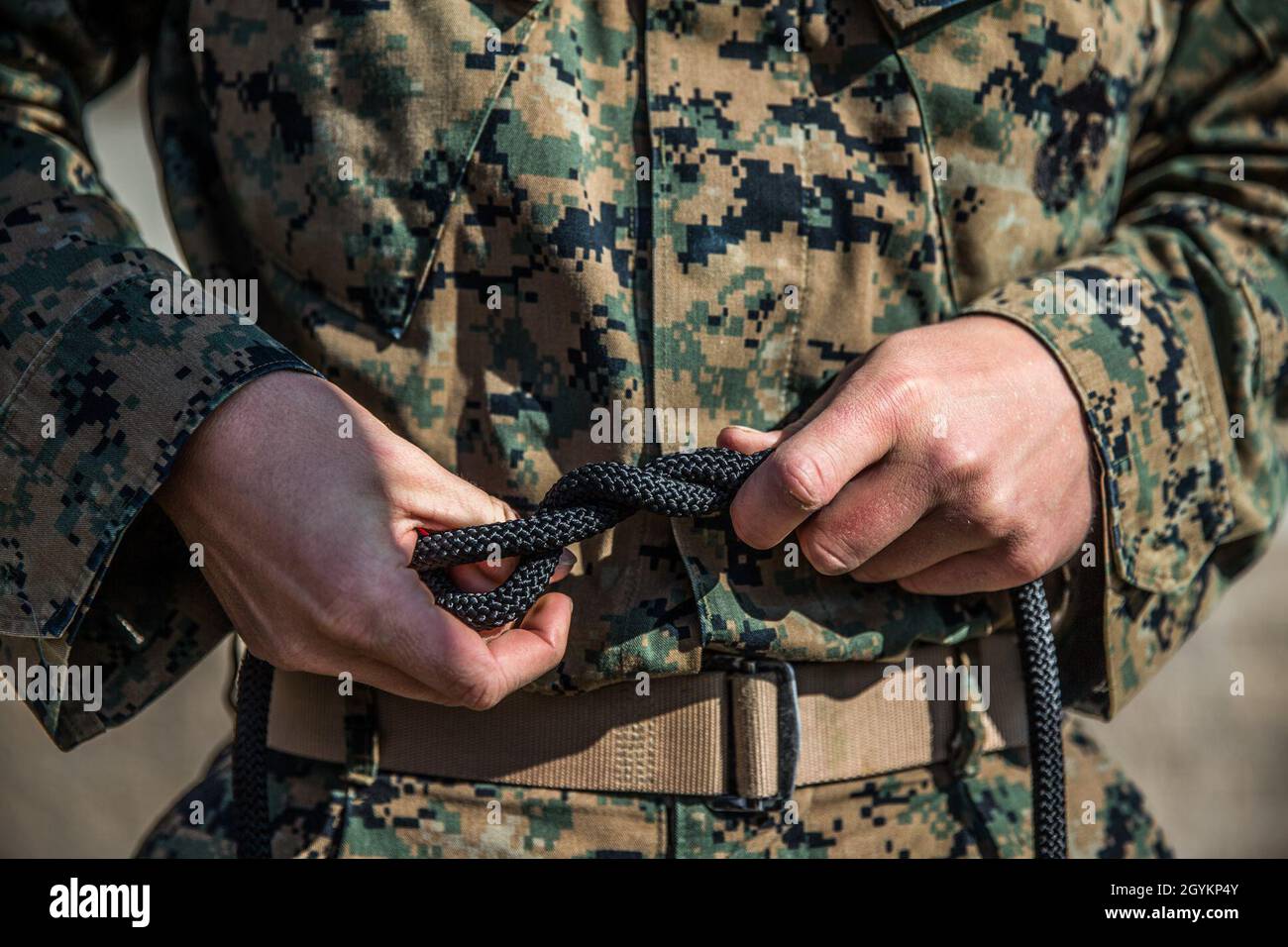 U.S. Marine Pvt. Joseph Fleener, a student with Basic Reconnaissance ...