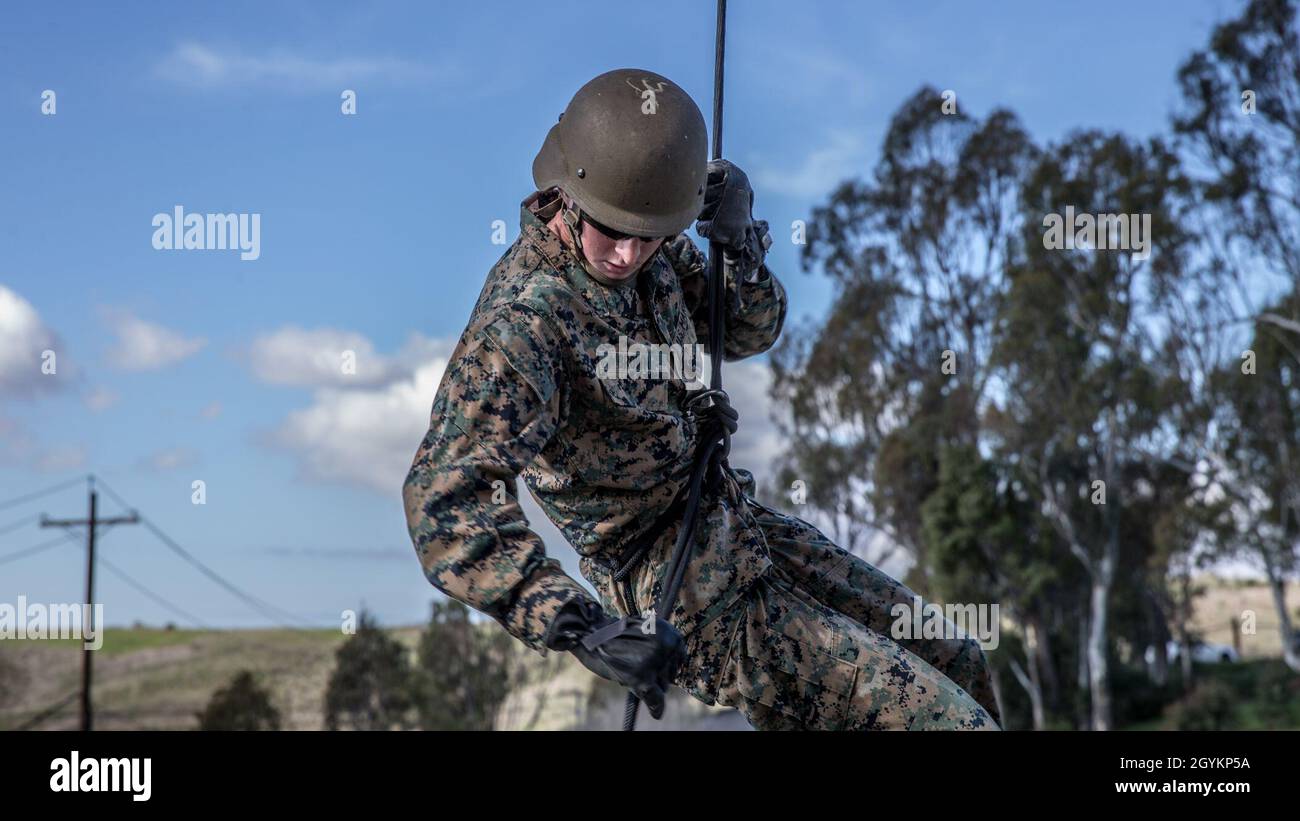 U.S. Marine Lance Cpl. Raymond Brown, a student with Basic ...