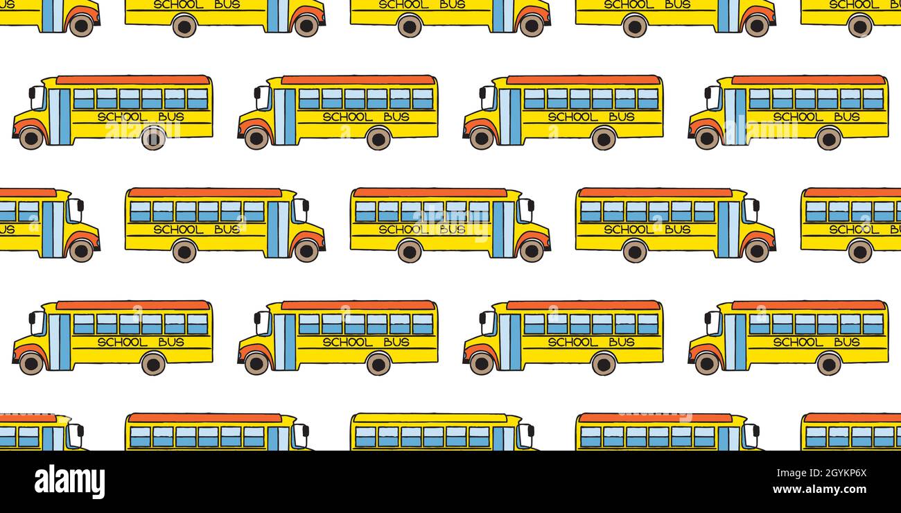 Seamless pattern with school busses, back to school pattern Stock ...