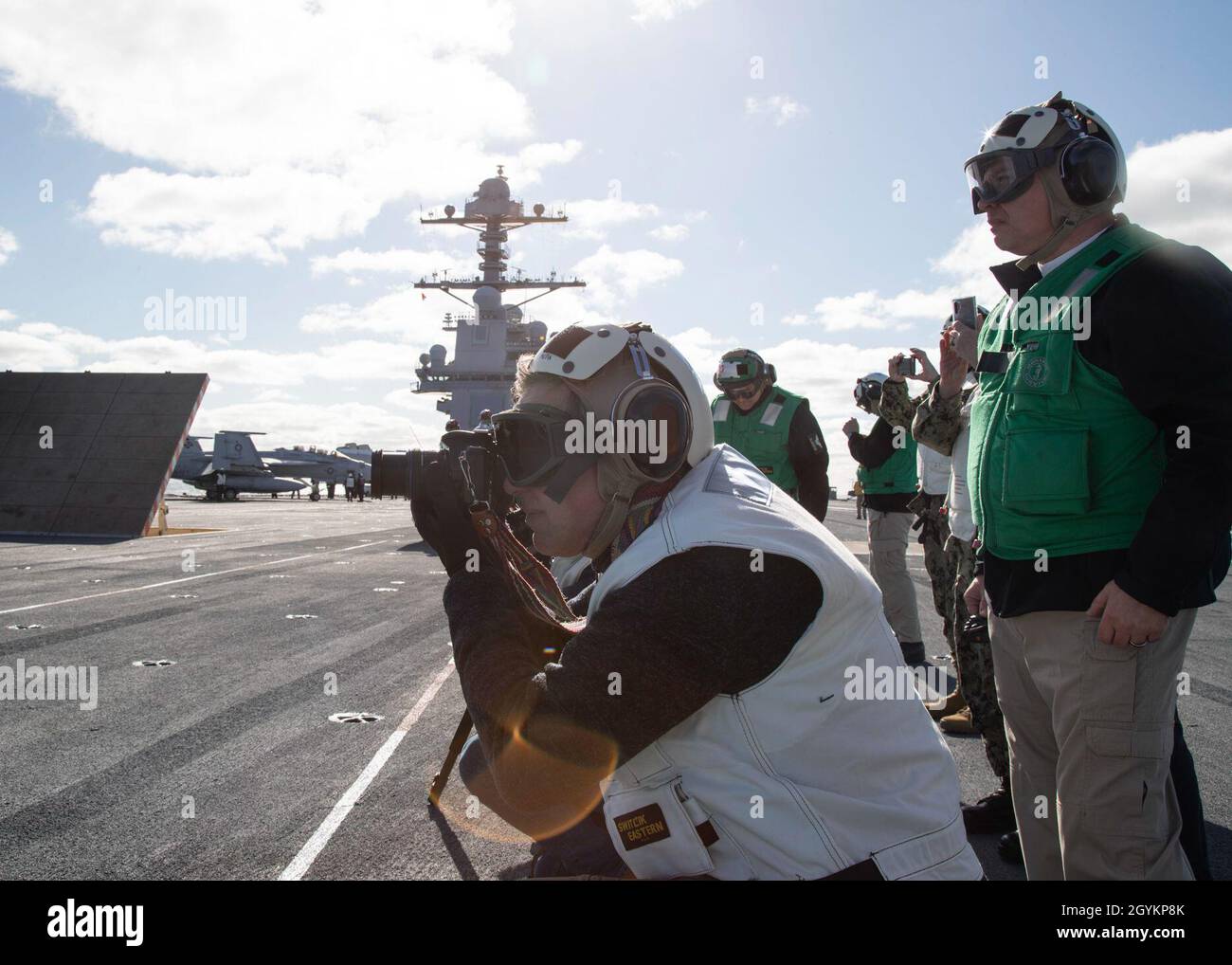 ATLANTIC OCEAN (Jan. 22, 2020) Lt. Cmdr. Anthony Falvo, right, USS ...