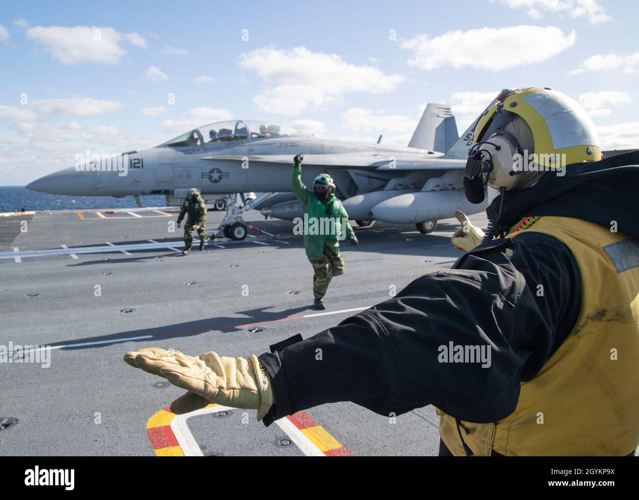 ATLANTIC OCEAN (Jan. 22, 2020) A Sailor assigned to USS Gerald R. Ford ...