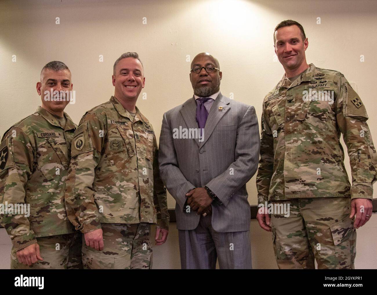 4th Combat Aviation Brigade command team poses for a photo with Michael ...