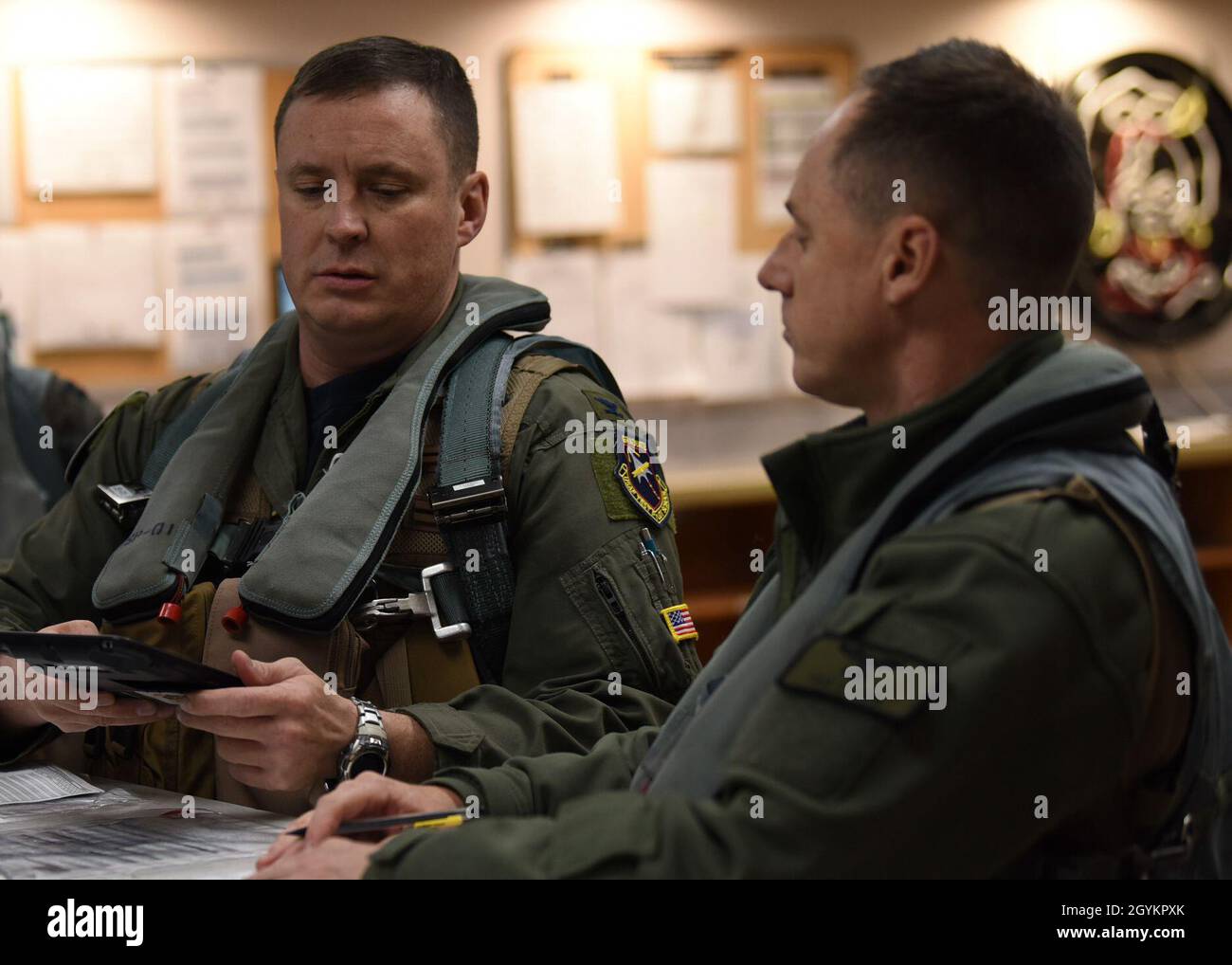 U.S. Air Force Col. Jack Fischer, 50th Space Wing vice commander, and ...
