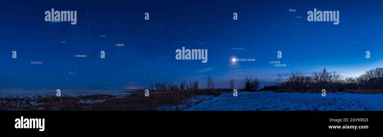 Mars with crescent moon hi-res stock photography and images - Alamy