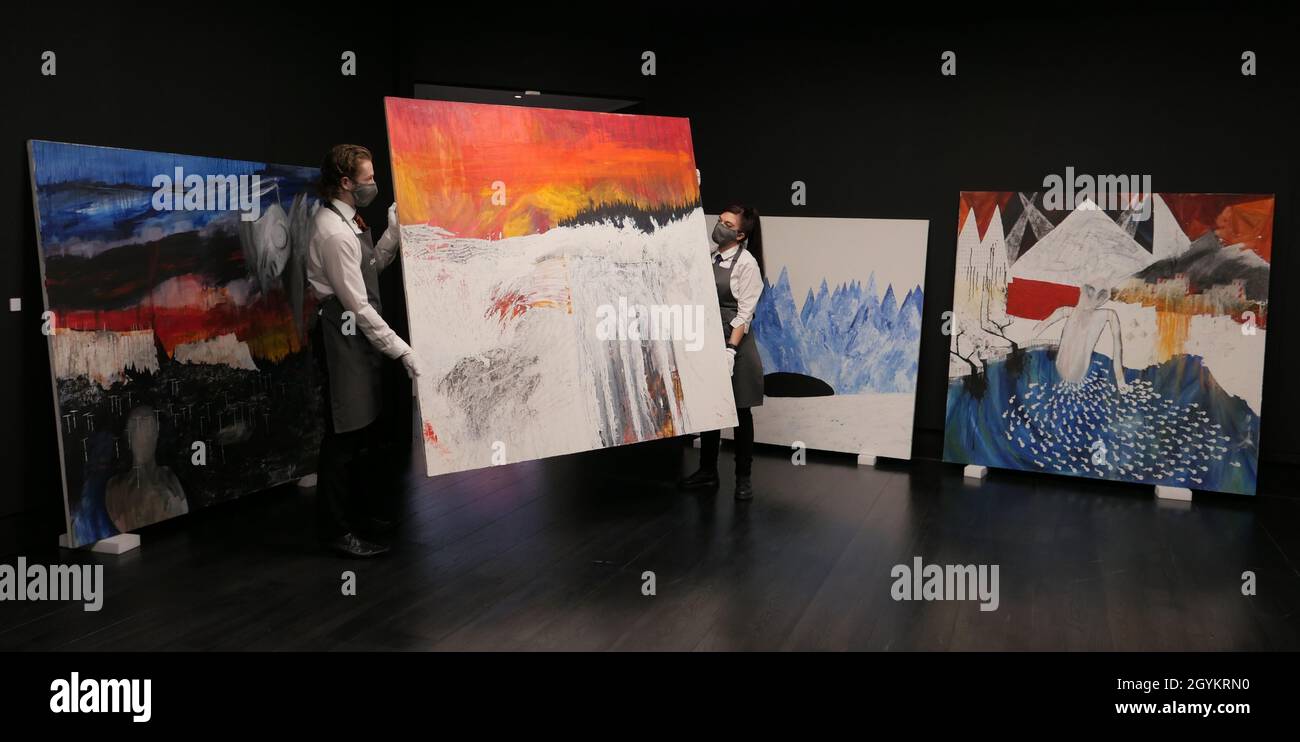 Works by Jean-Michel Basquiat , Peter Doig ,david Hockney , Bridget ...