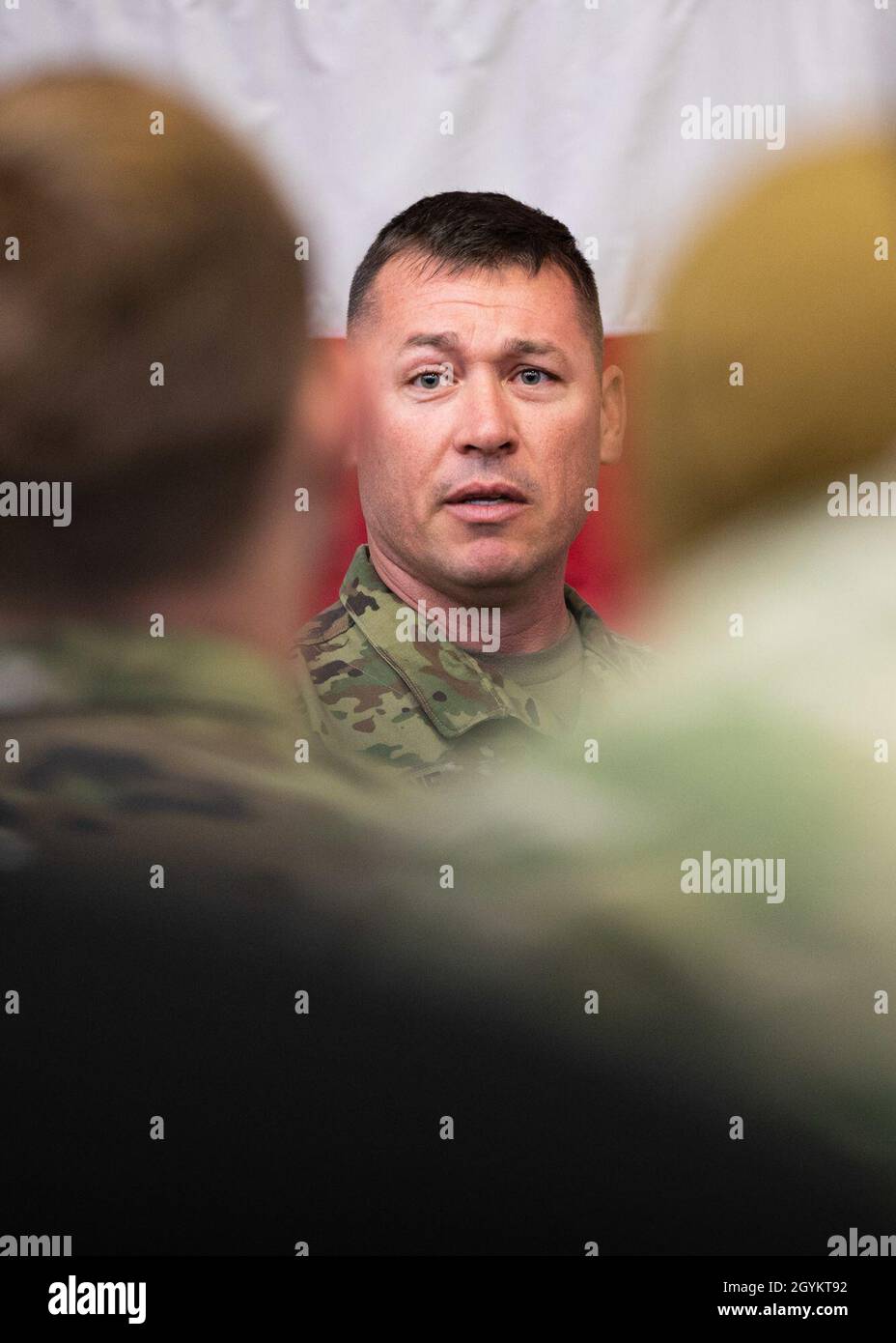 Command Sgt. Maj. John Cline, the command sergeant major of 1st ...