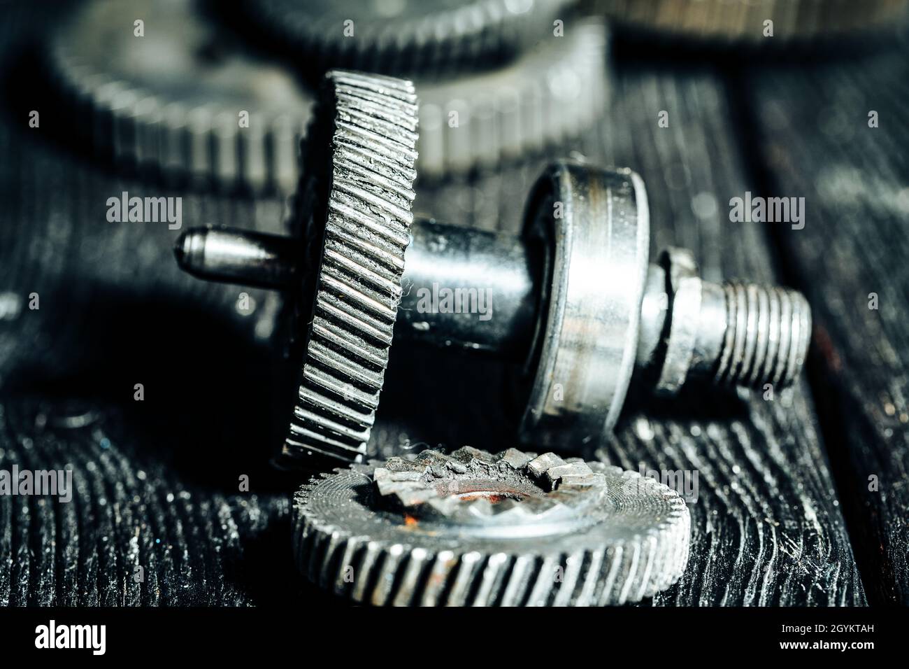 Gears from an old industrial machine Stock Photo - Alamy