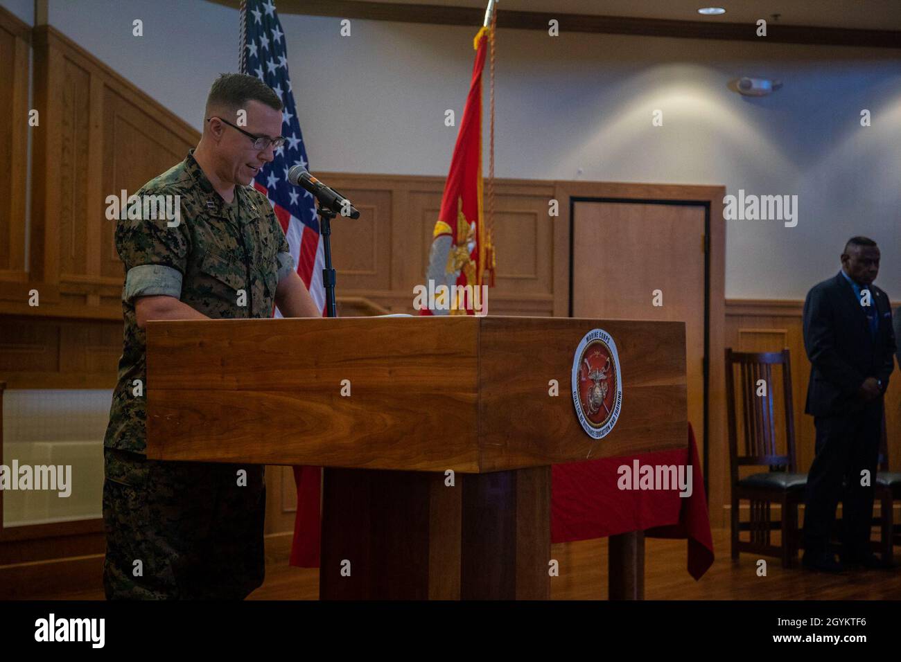 U.S. Navy Lt. Timothy Pate, chaplain, Headquarters Battalion, Marine ...