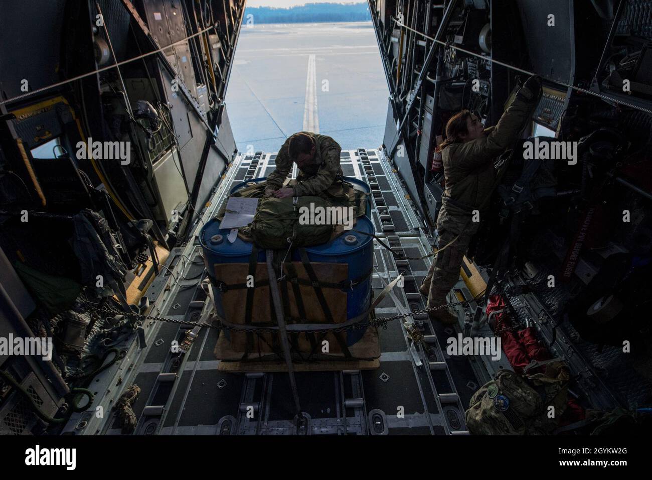 U.S. Air Force loadmasters assigned to the 15th Special Operations ...