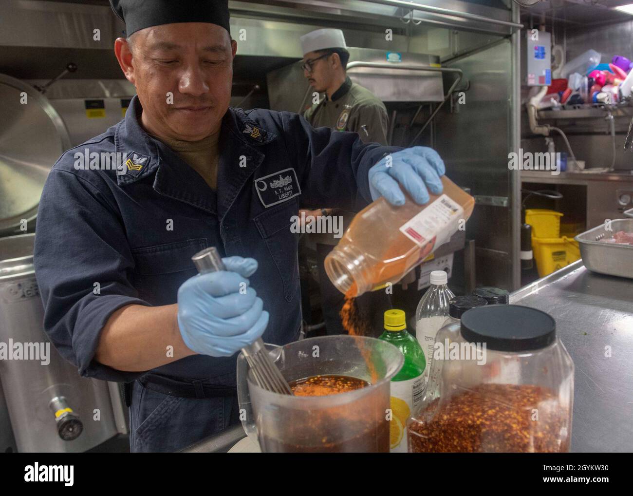 PACIFIC OCEAN (Jan. 23, 2020) Culinary Specialist 1st Class Sinoe Pante ...